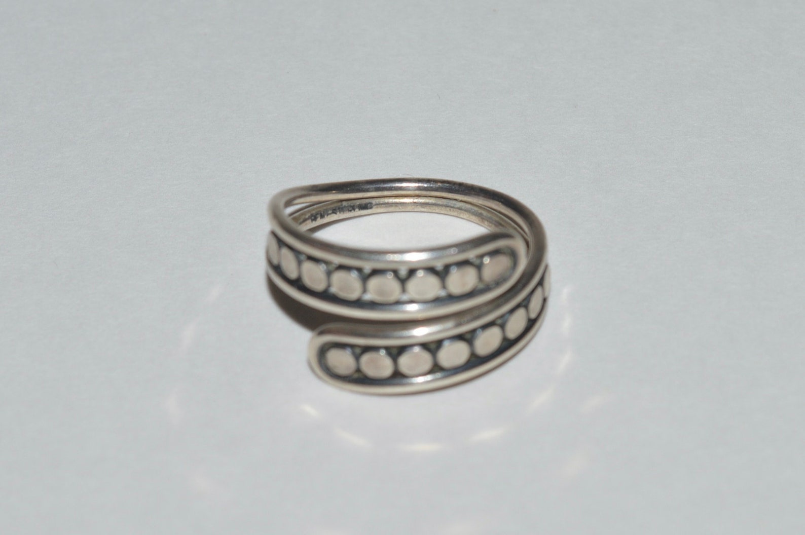 Vintage Sterling Modernist Ring, Mid Century Modern Sz 7.75 Wraparound ...