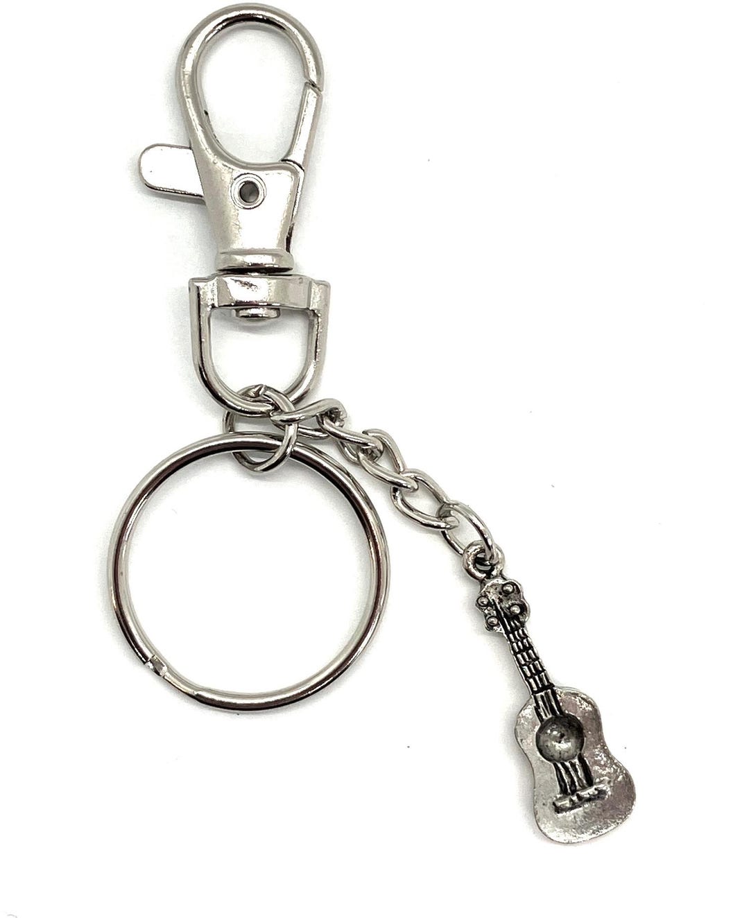 Ukulele Bag Charm Silver on Lobster Swivel With Keyring for Totebags ...