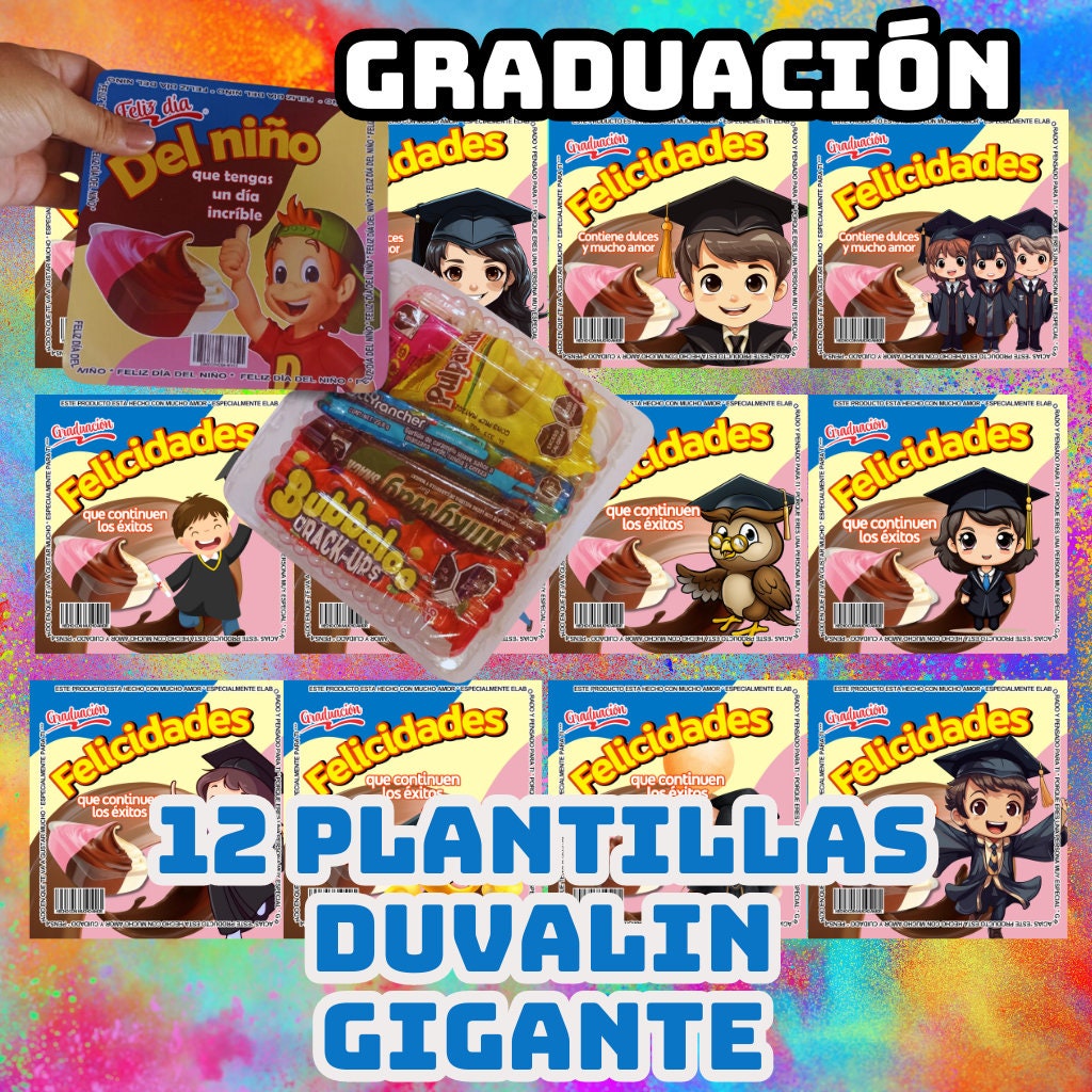 12 Plantillas Duvalin graduación, PNG, Duvalin Gigante, imprime, corta ...