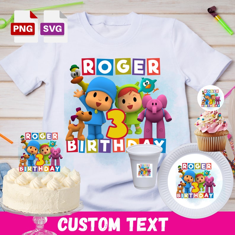 Personalized Pocoyo for Birthday Party, Shirt, Candy Bar, Bowling ...