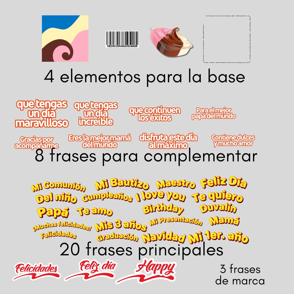 Plantilla editable tapita duvalín, 15 x 15 cm , fácil edición con CORJL ...