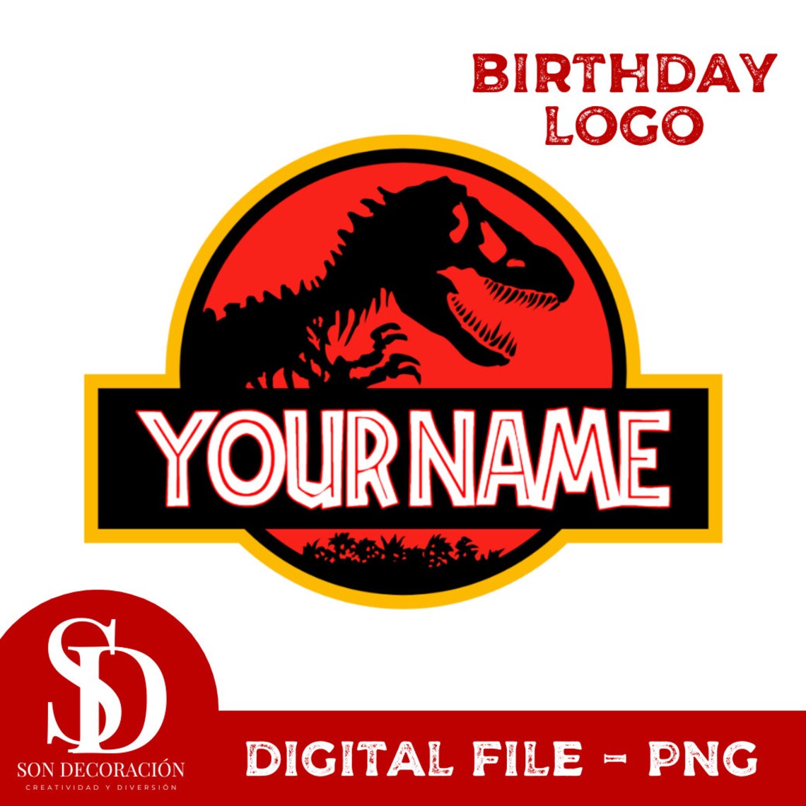 Jurassic Dinosaur Birthday Logo, Personalized Digital File - Etsy