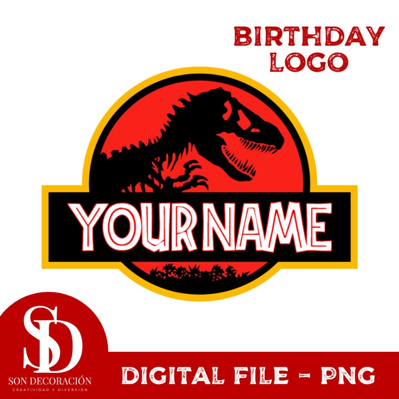 Jurassic Dinosaur Birthday Logo, Personalized Digital File - Etsy