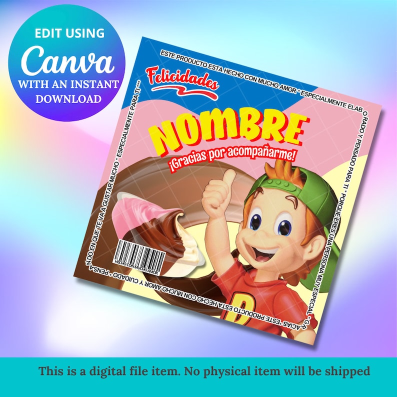 Plantilla editable tapita duvalín, fácil edición con CANVA - Etsy México