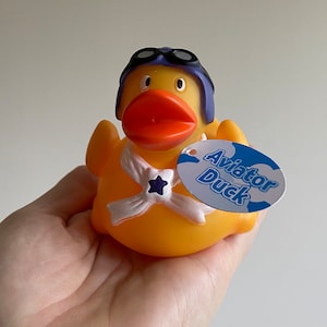 Pilot Rubber Duck. 3" Yellow Ducky With Goggles and Flight Helmet. Fun ...