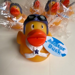 Pilot Rubber Duck. 3" Yellow Ducky With Goggles and Flight Helmet. Fun ...