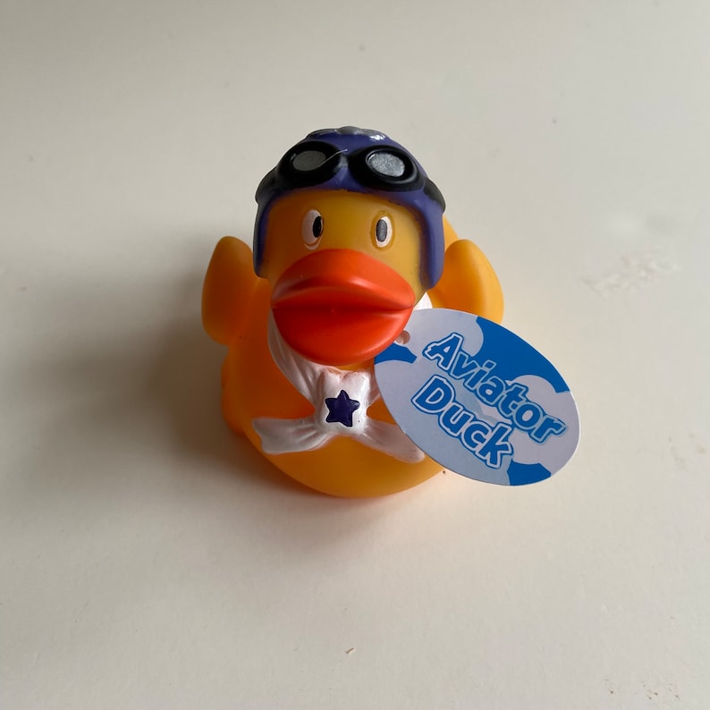 Pilot Rubber Duck. 3" Yellow Ducky With Goggles and Flight Helmet. Fun ...