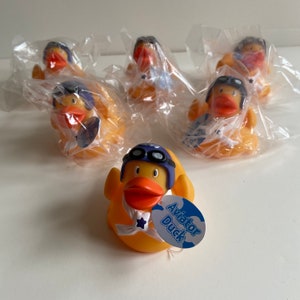 Pilot Rubber Duck. 3" Yellow Ducky With Goggles and Flight Helmet. Fun ...