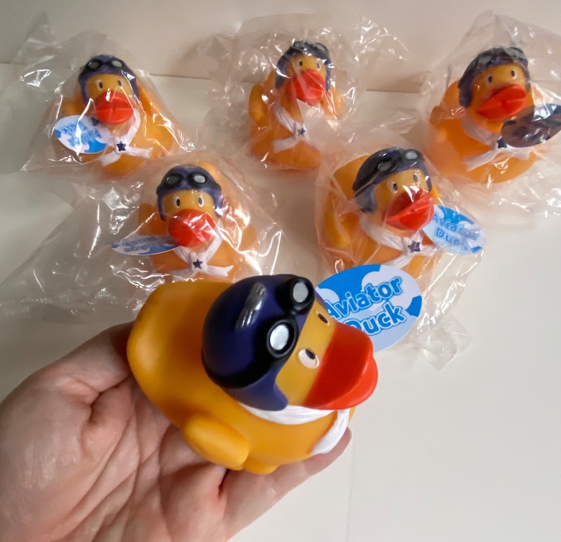 Pilot Rubber Duck. 3" Yellow Ducky With Goggles and Flight Helmet. Fun ...
