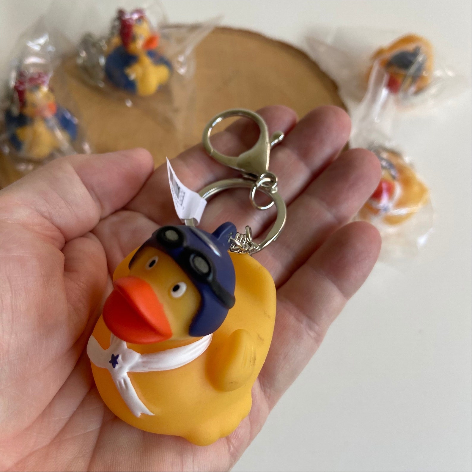 Pilot Rubber Duck or Rosie the Riveter KEY FOB. 2" Yellow Ducky With ...