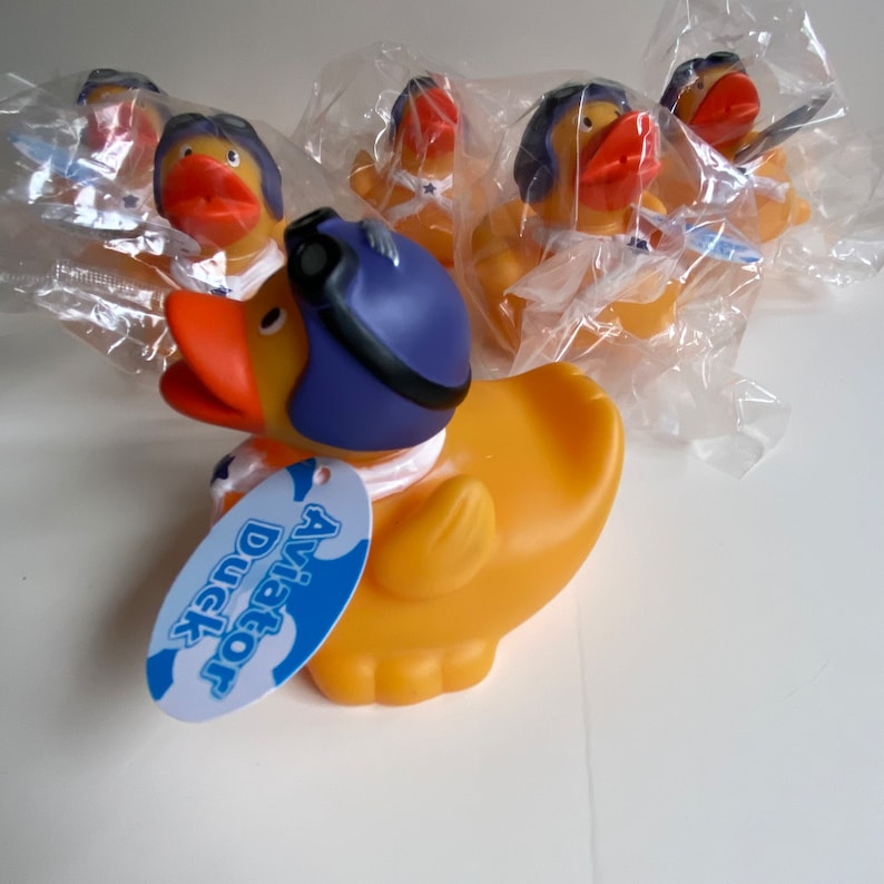 Pilot Rubber Duck. 3" Yellow Ducky With Goggles and Flight Helmet. Fun ...