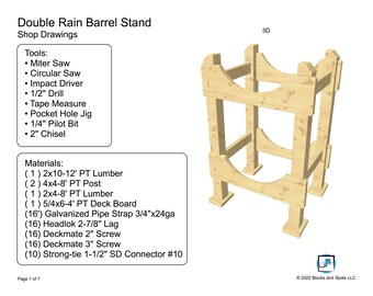 Rain Barrel Stand Woodworking Plans Build Plans for DIY Water Barrel ...