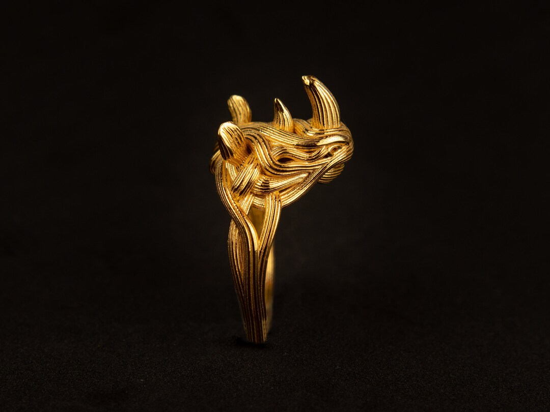 Boho Rhinoceros Ring: Art Nouveau Statement Piece for Wildlife Lovers ...