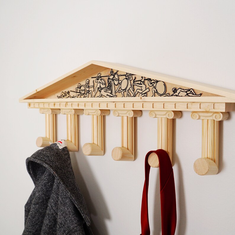 Greek Temple wooden coat rack / coatrack | Etsy