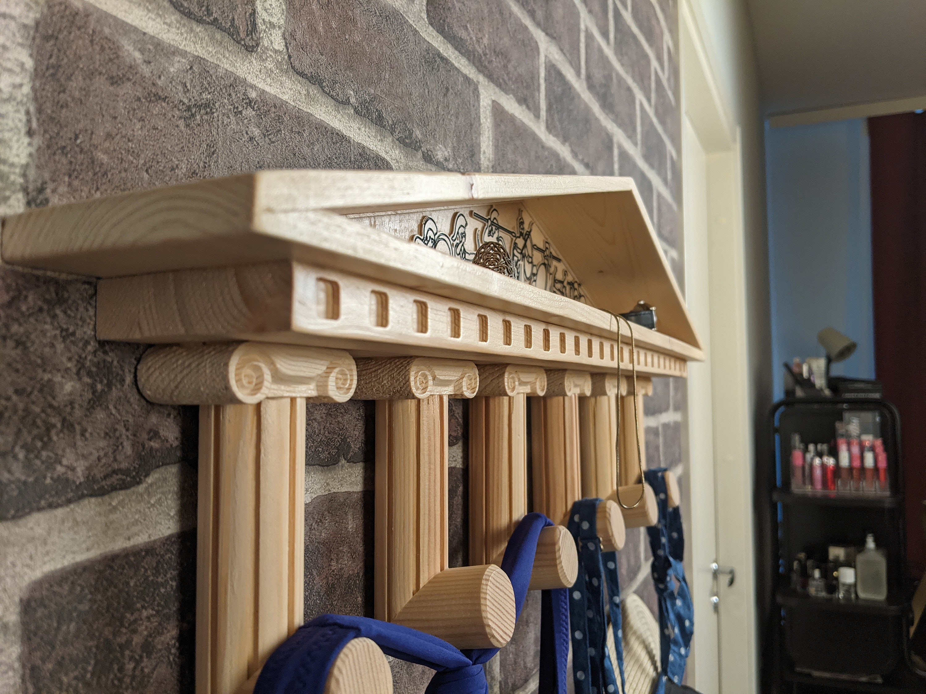Greek Temple Wooden Coat Rack / Coatrack - Etsy