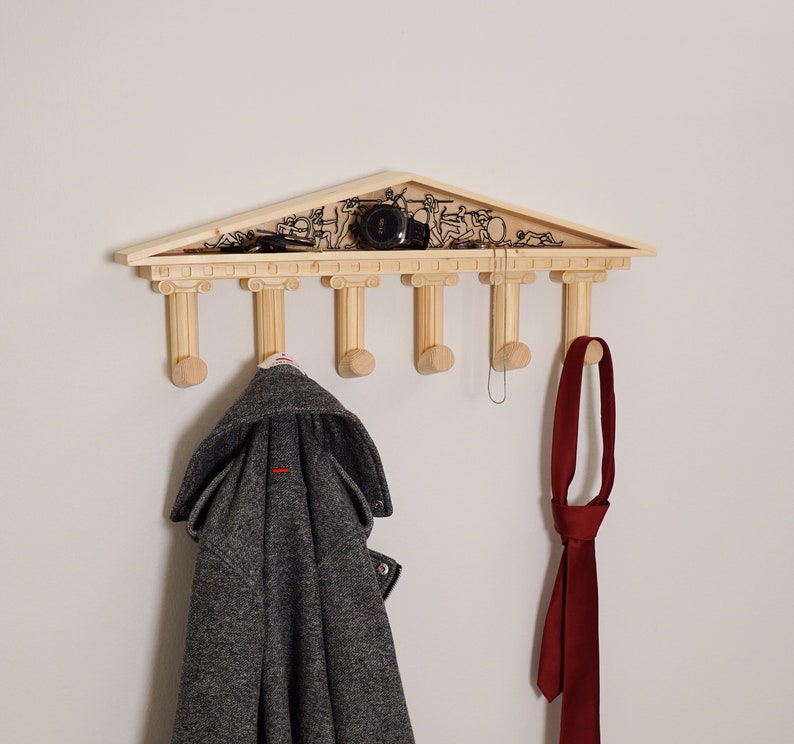 Greek Temple wooden coat rack / coatrack | Etsy