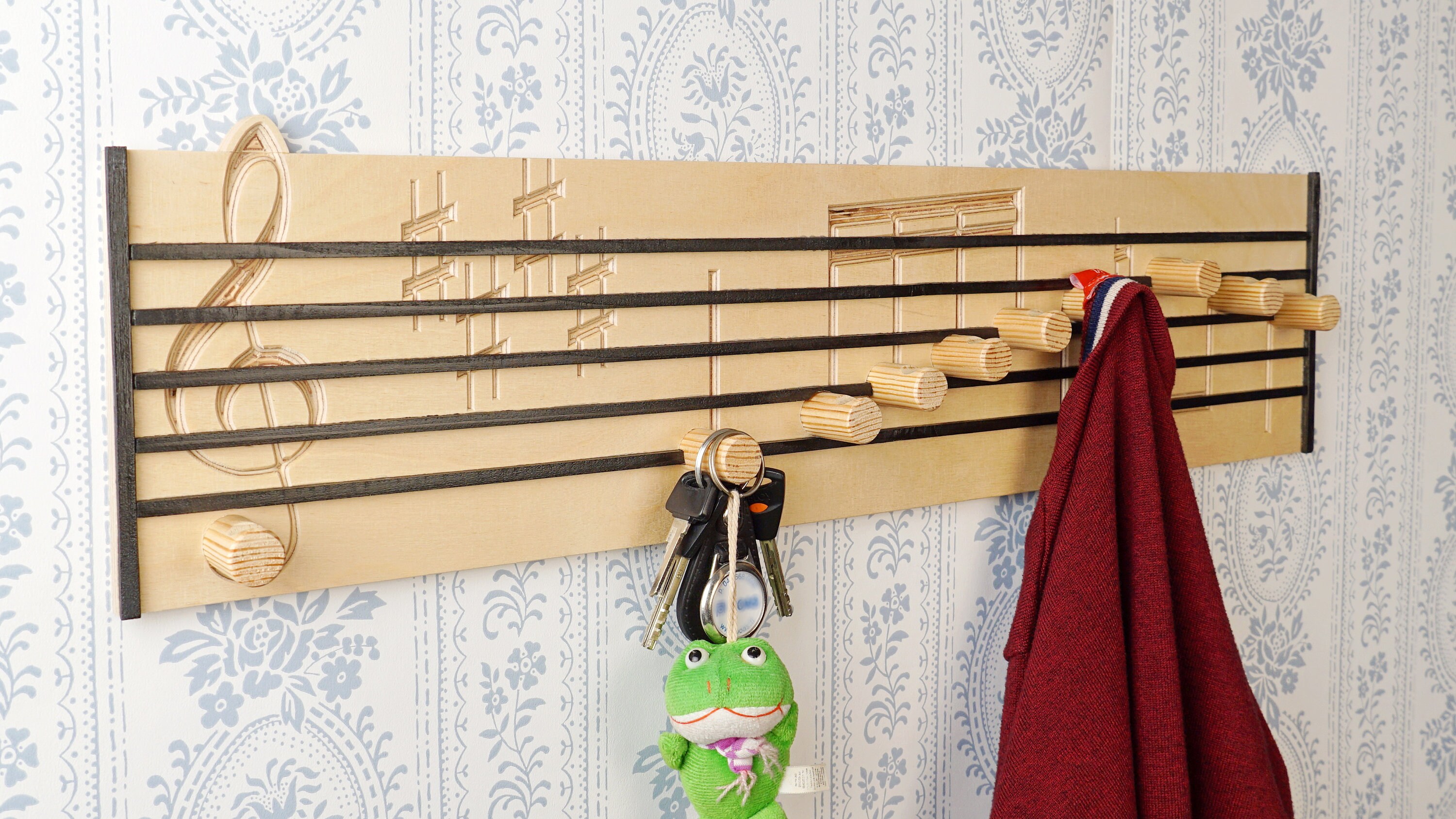 Chopin Music Notes Wooden Coat Rack / Coatrack - Etsy