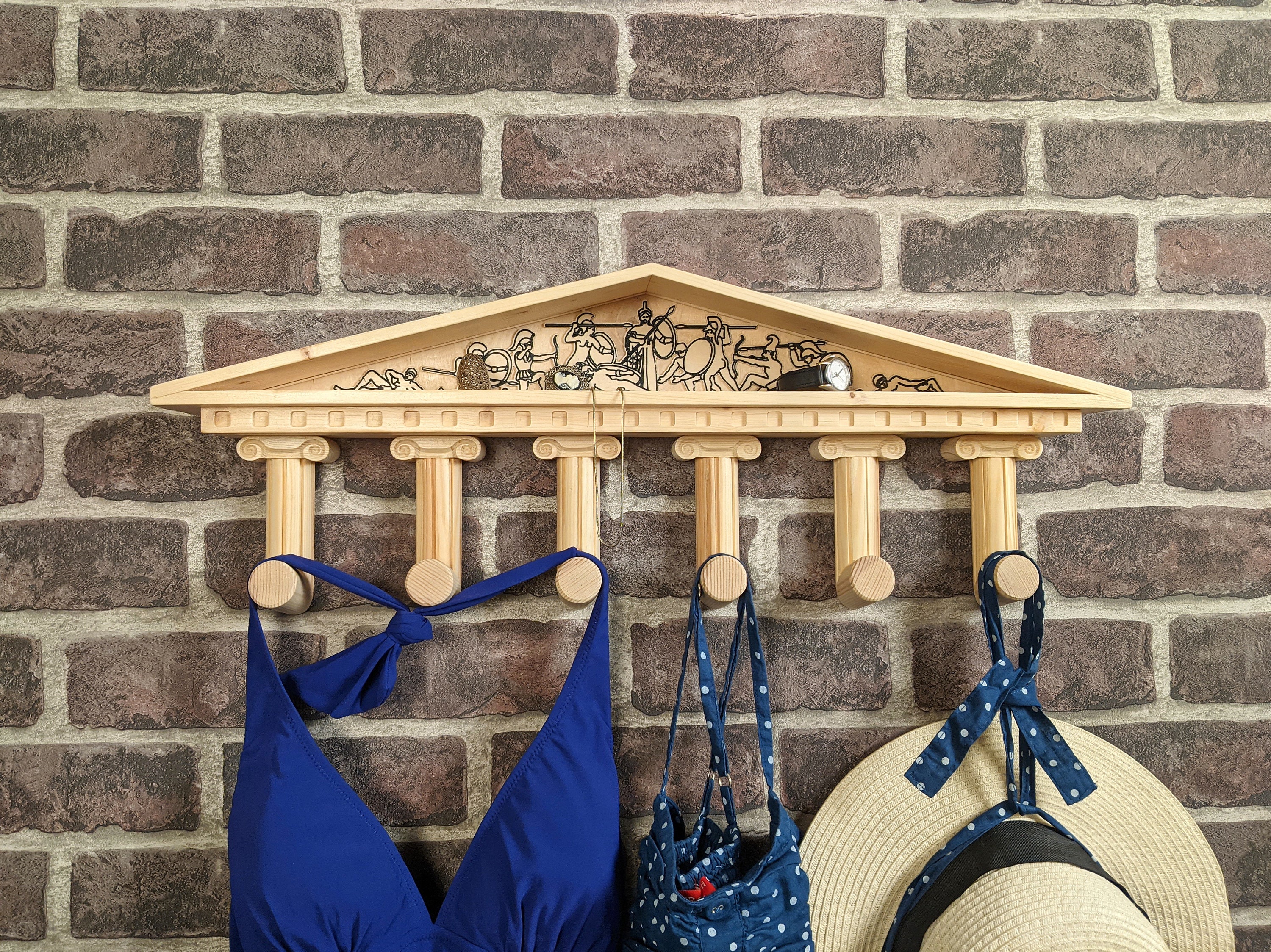 Greek Temple Wooden Coat Rack / Coatrack - Etsy