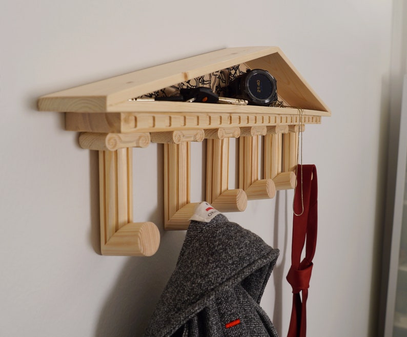 Greek Temple wooden coat rack / coatrack | Etsy