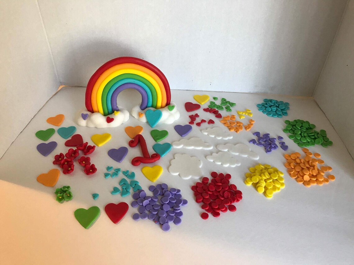 Complete Fondant Rainbow Cake Decorating Set - Etsy