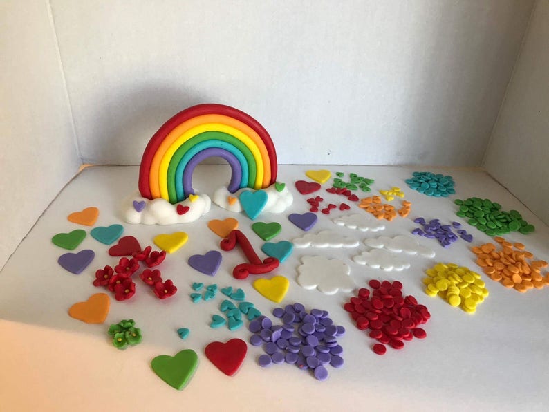 Complete Fondant Rainbow Cake Decorating Set - Etsy