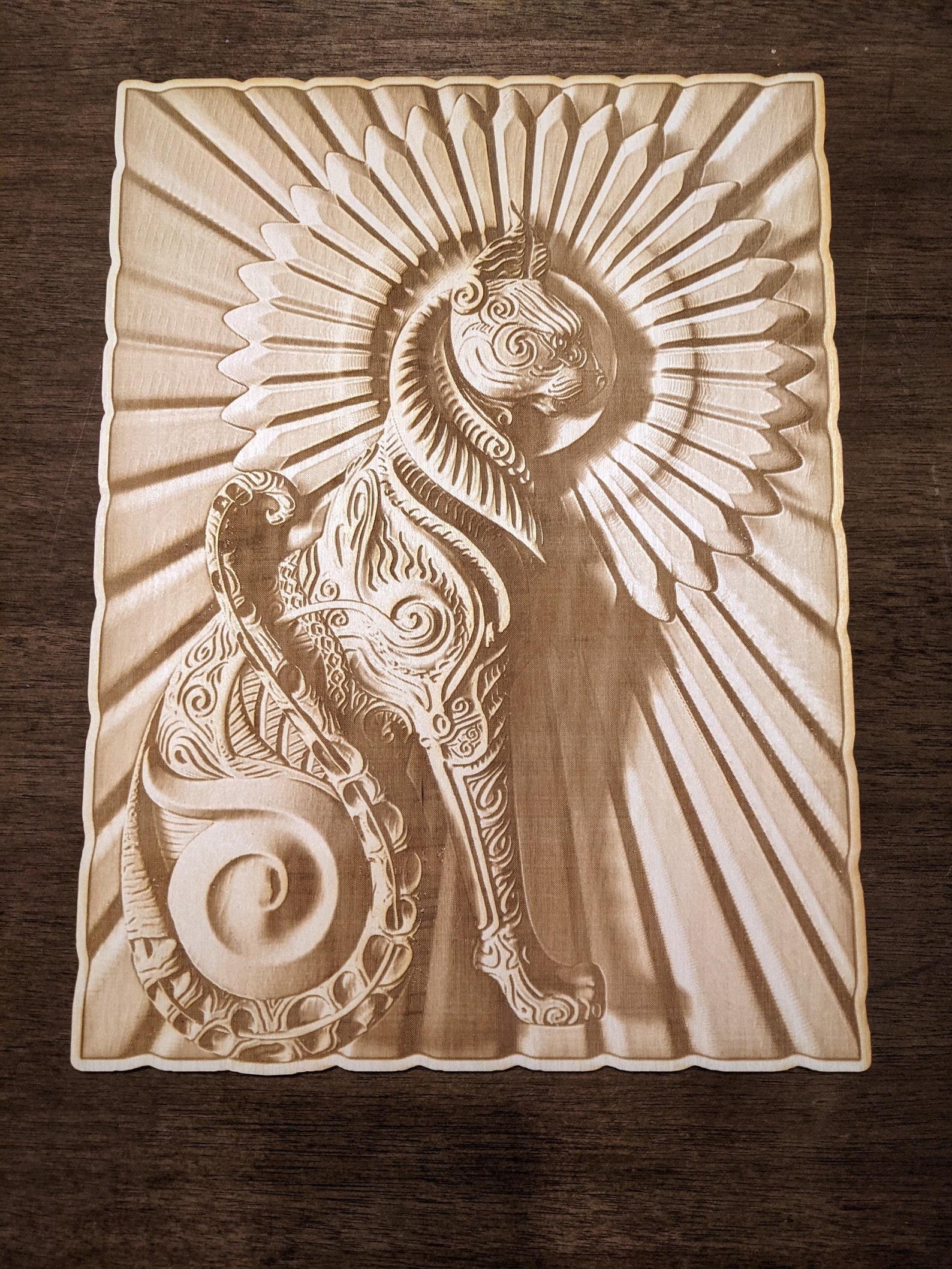 Artistic Laser Cut and Engraved Cat Art - Etsy