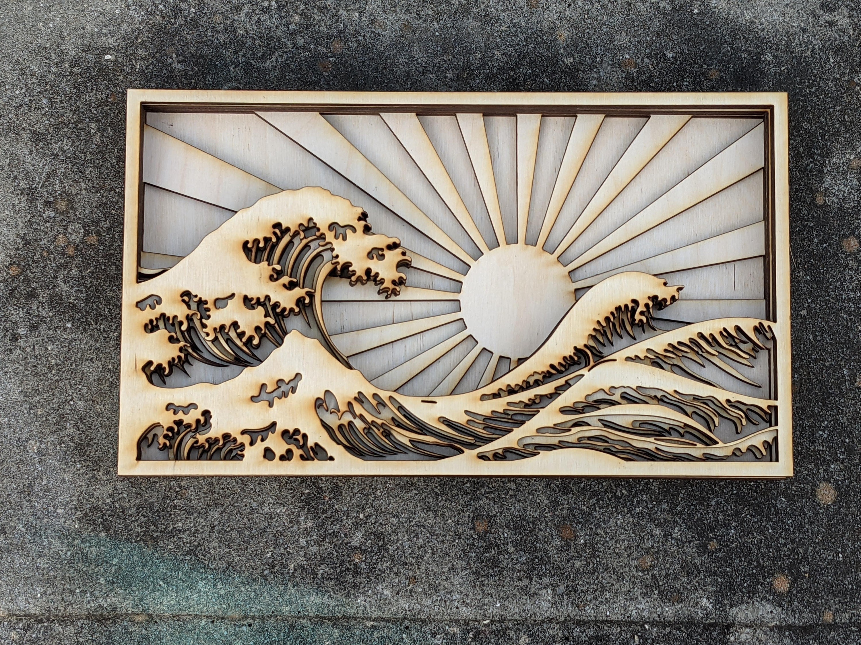 Great Wave off Kanagawa Laser Cut Art - Etsy