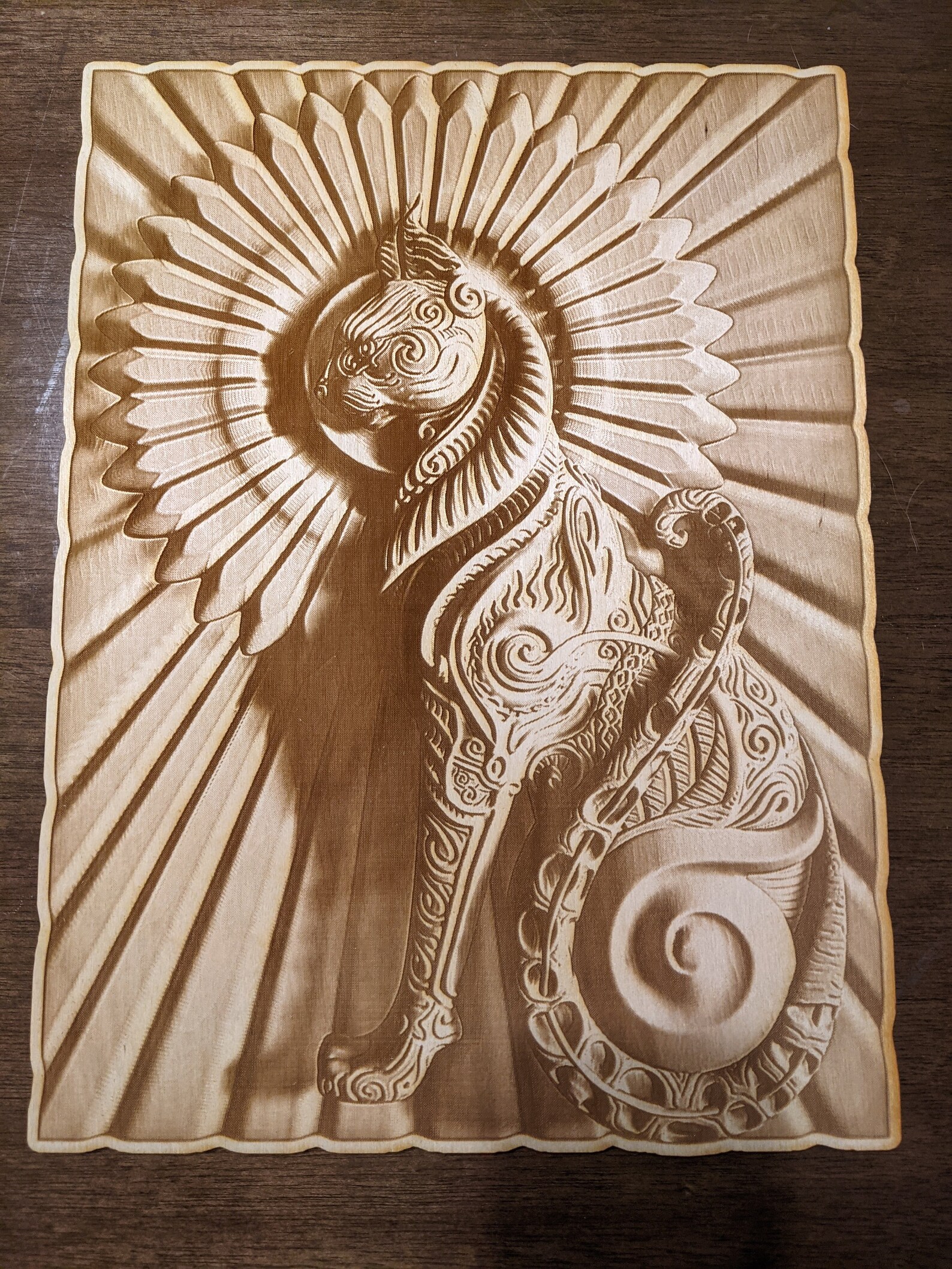 Artistic Laser Cut and Engraved Cat Art - Etsy