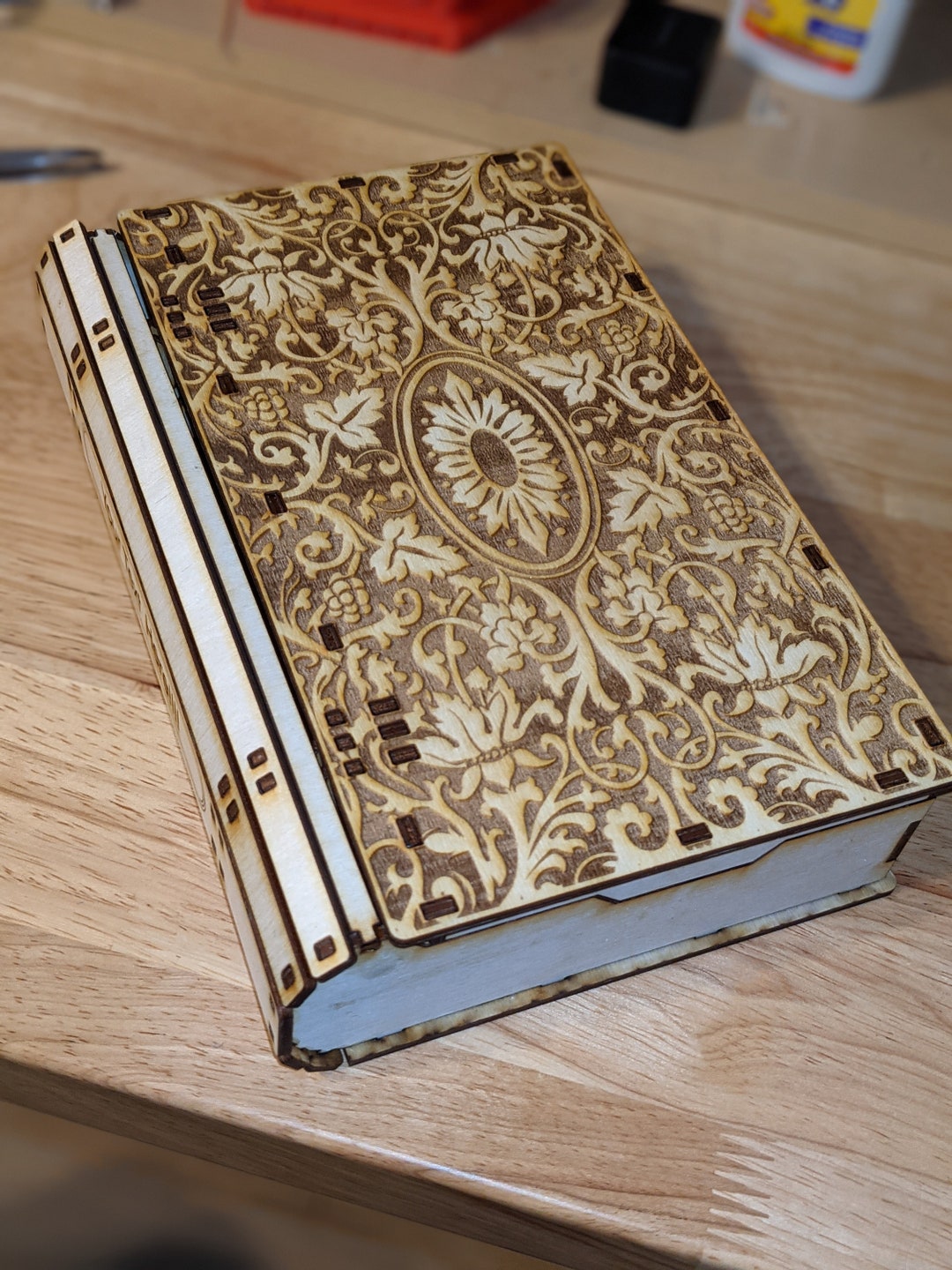 Wooden Book Style Stash Box - Etsy