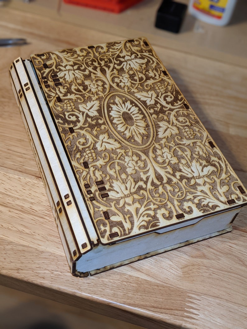 Wooden Book Style Stash Box - Etsy