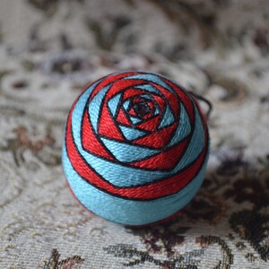 Temari Ball With Ceramic Stand Japanese Handmade Embroidery Art.gift ...