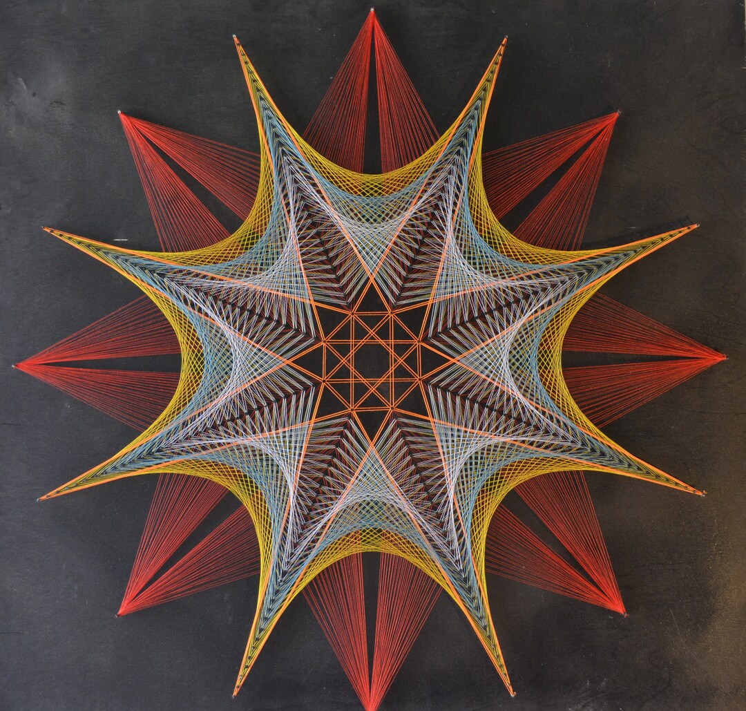 String Art Star Mandala, Mandala Wall Art. - Etsy