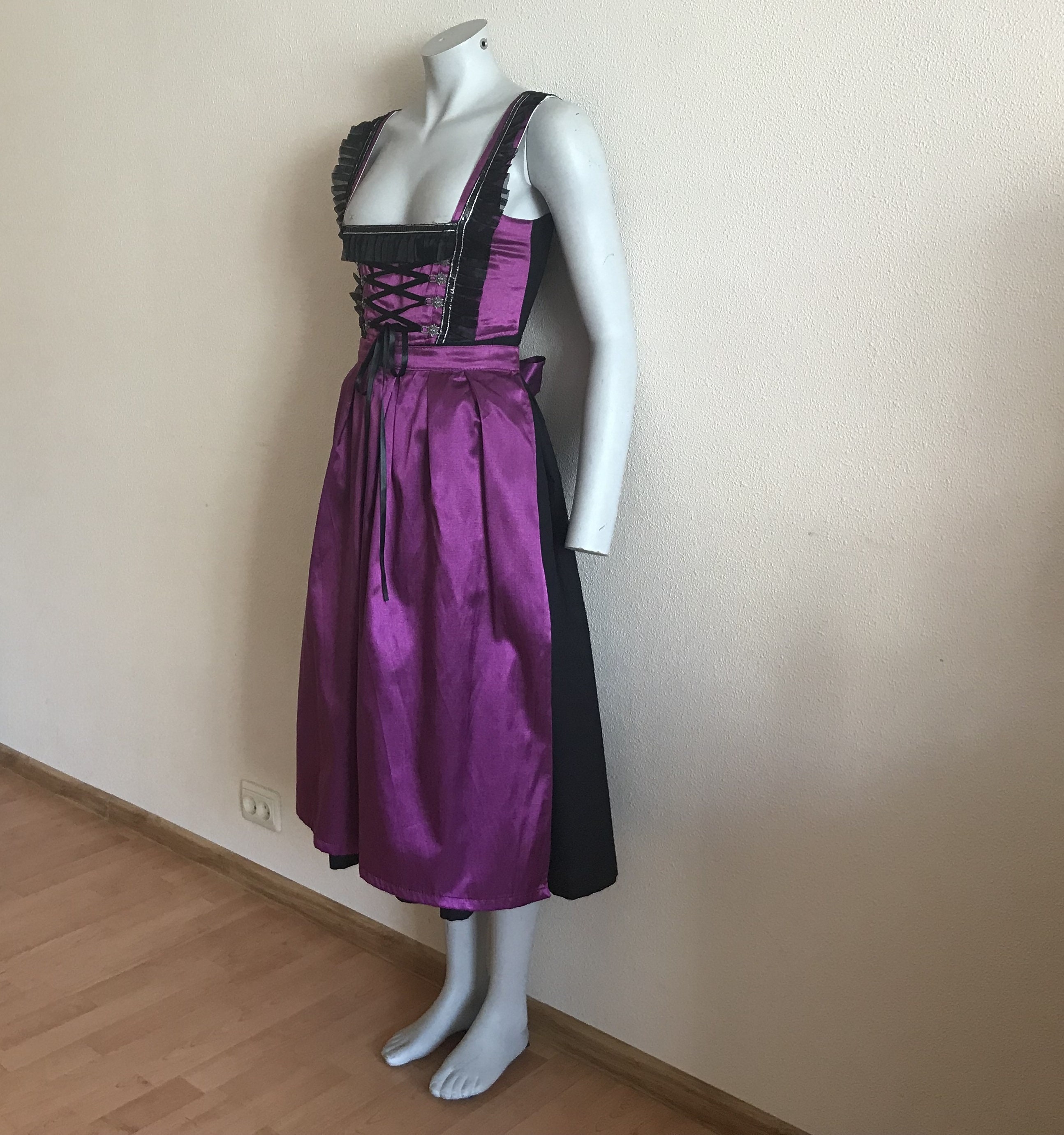 Black Dirndl Dress Vintage Dirndl Dress Black With Purple - Etsy