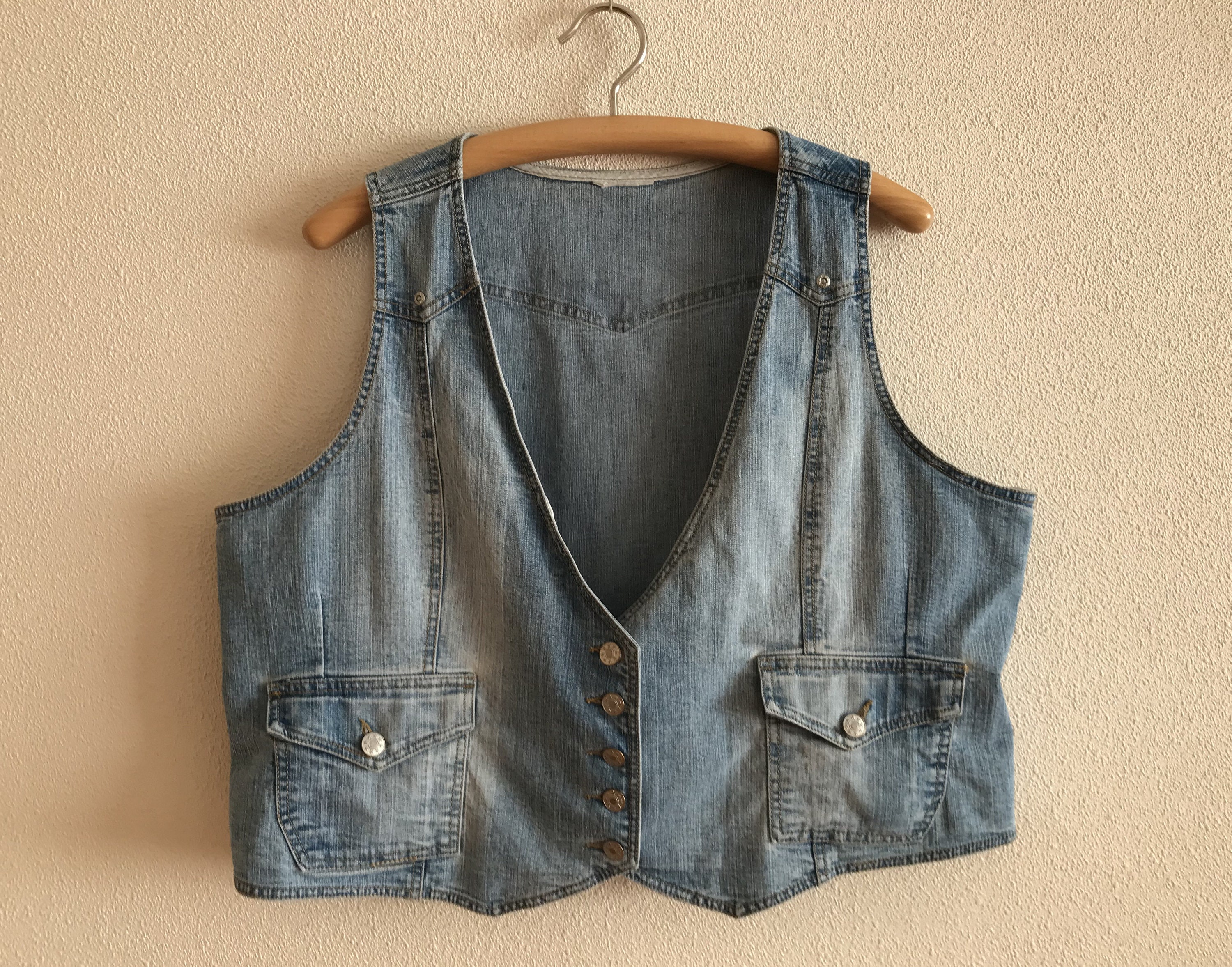 Women's Vest Light Blue Denim Vest Jeans Vest Fitted - Etsy