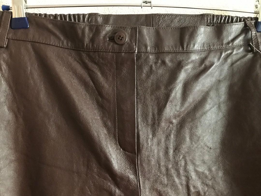 NOS Leather Pants Queen Size Women Leather Pants Brown Real - Etsy