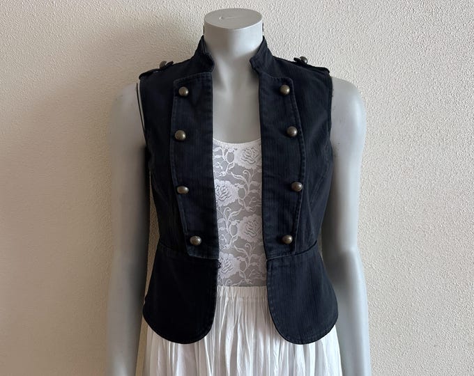 Marching Band Vest Black Cotton Women's Vest Fitted Party Waistcoat ...