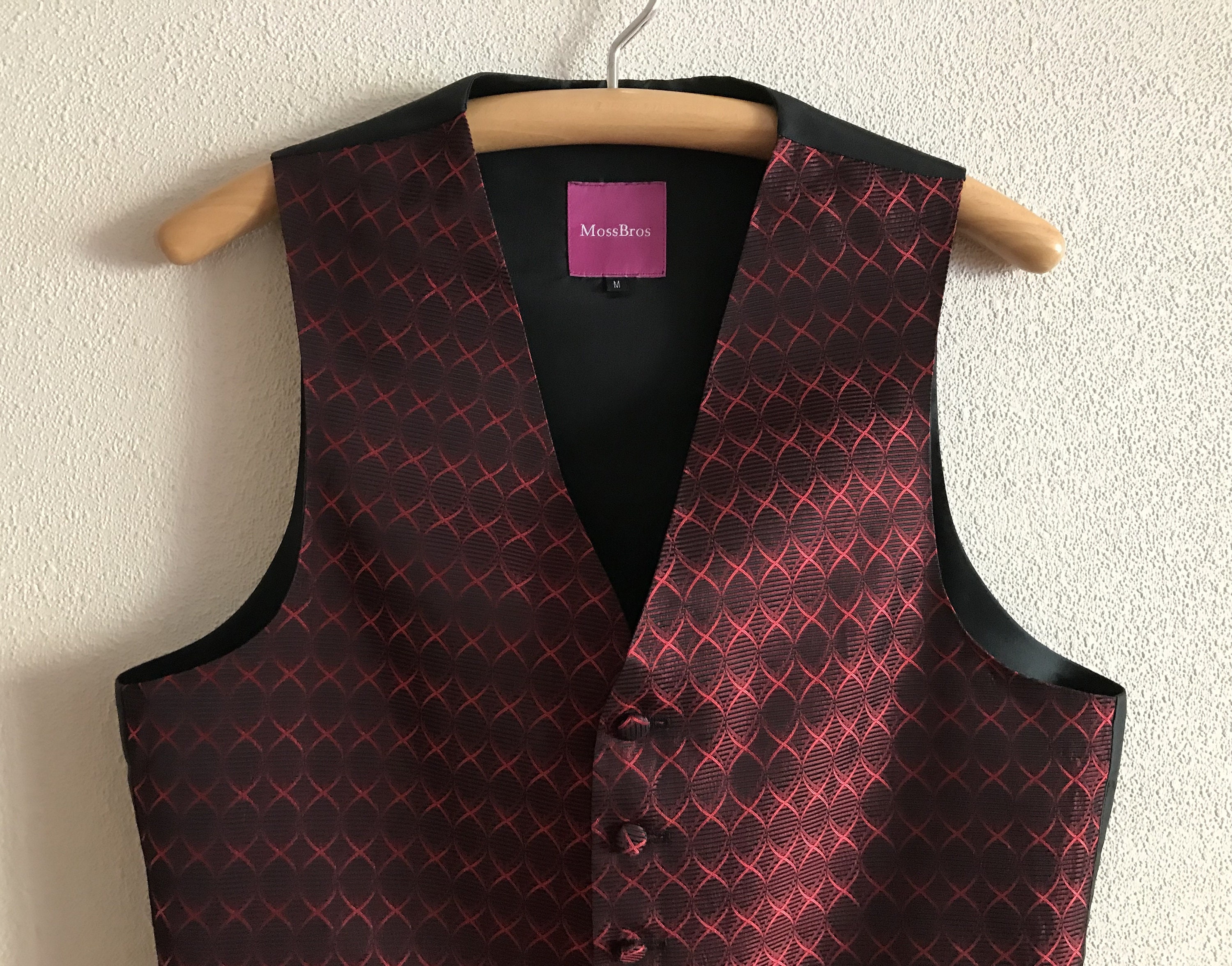 Men's Vest Red Vest Vine Red Gentlemen's Vest Mens Waistcoat Formal ...