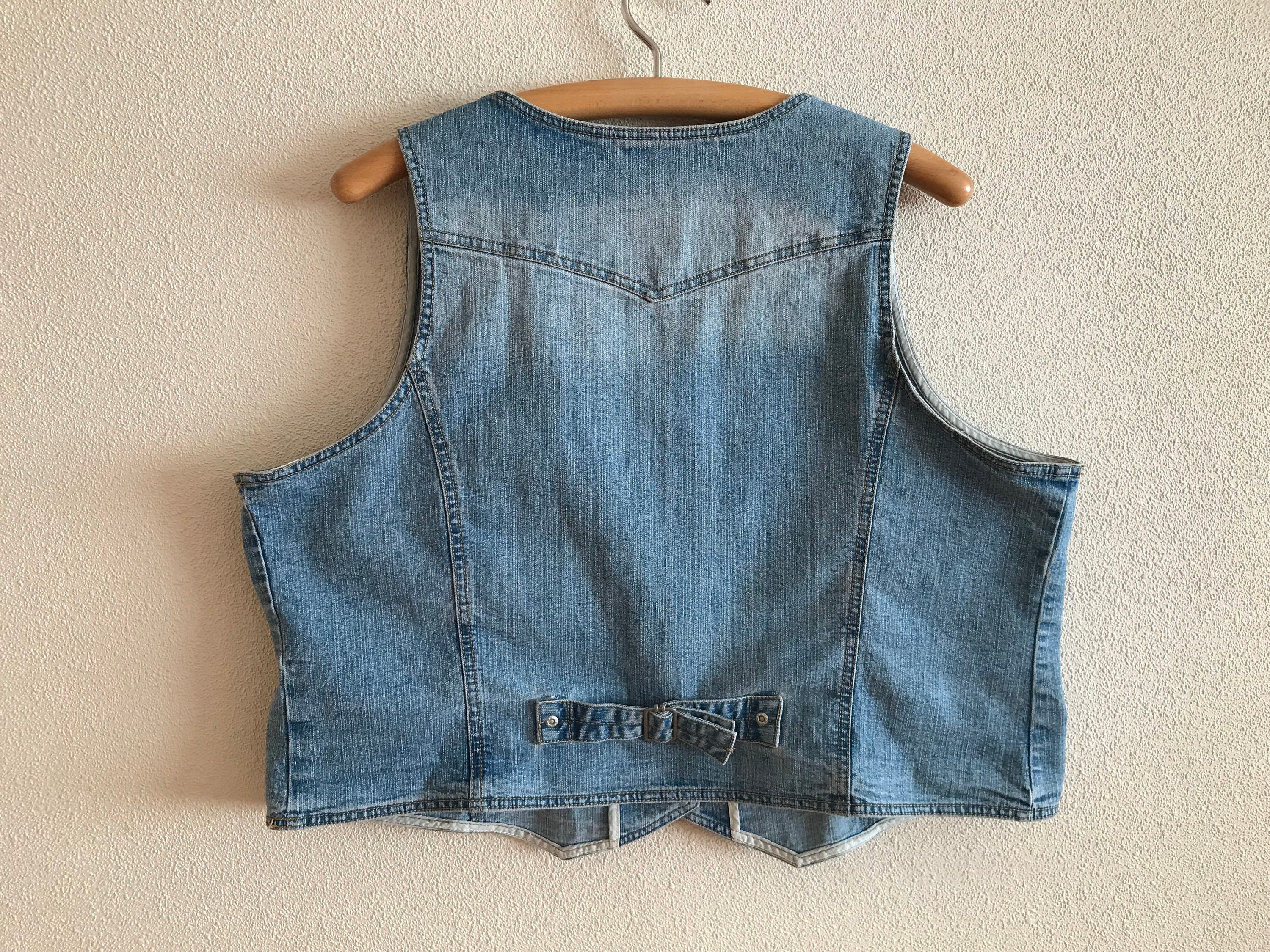 Women's Vest Light Blue Denim Vest Jeans Vest Fitted - Etsy