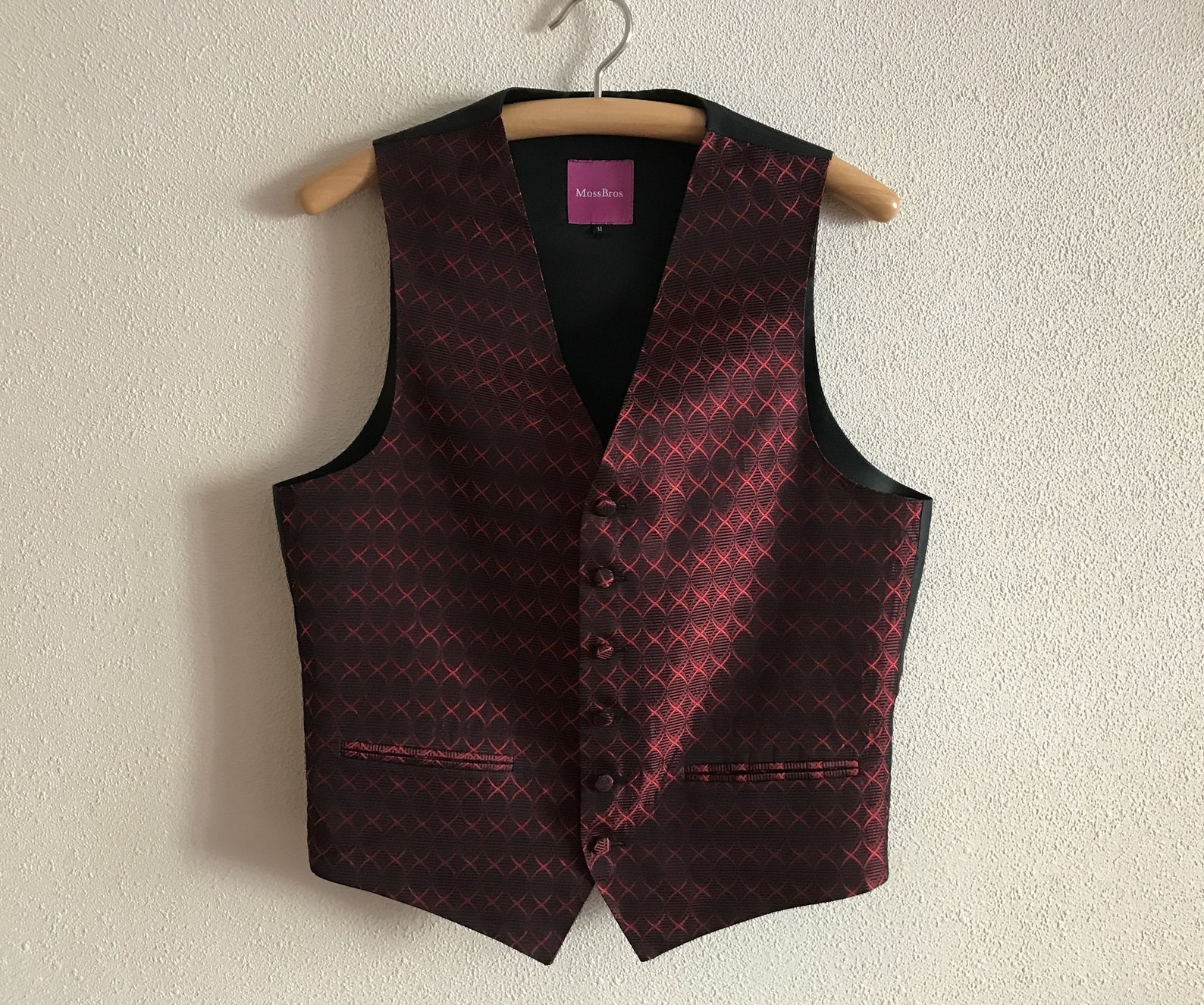 Men's Vest Red Vest Vine Red Gentlemen's Vest Mens Waistcoat Formal ...