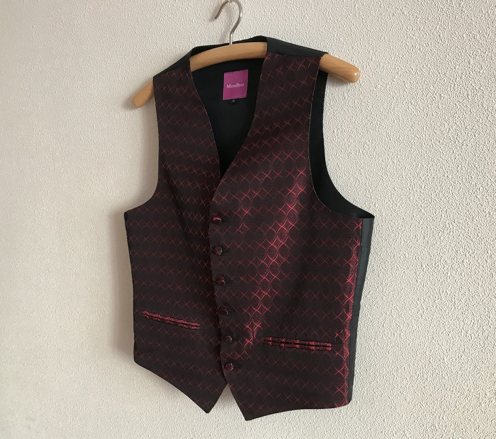 Men's Vest Red Vest Vine Red Gentlemen's Vest Mens Waistcoat Formal ...