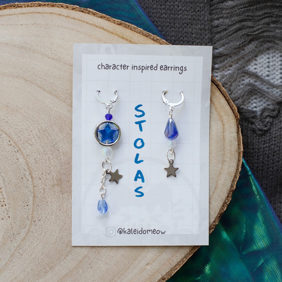 Stolas BLUE Helluvaboss Inspired Earrings L Anime Jewelry Handmade ...
