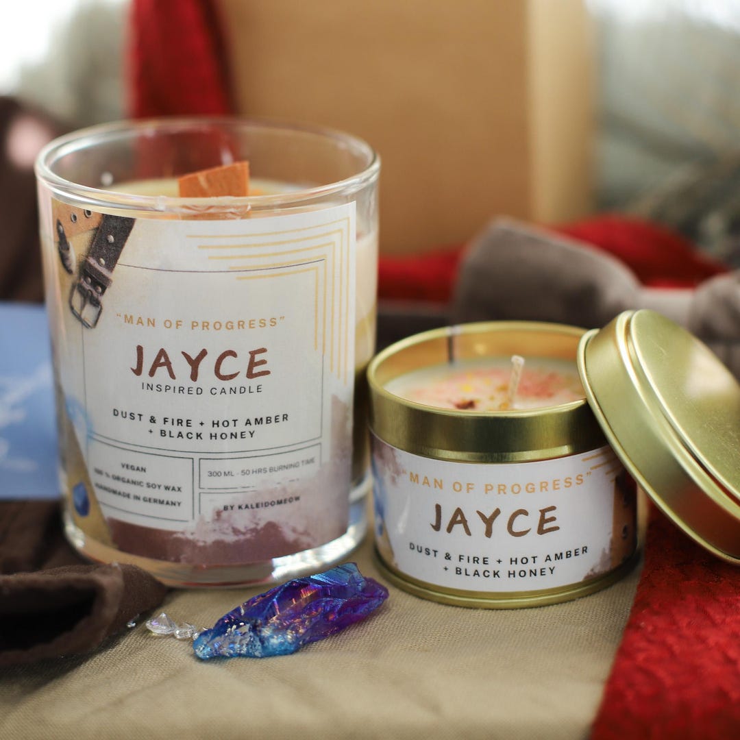 JAYCE Inspired Scented Candle - 'man of Progress' ARCANE Inspired Soy ...