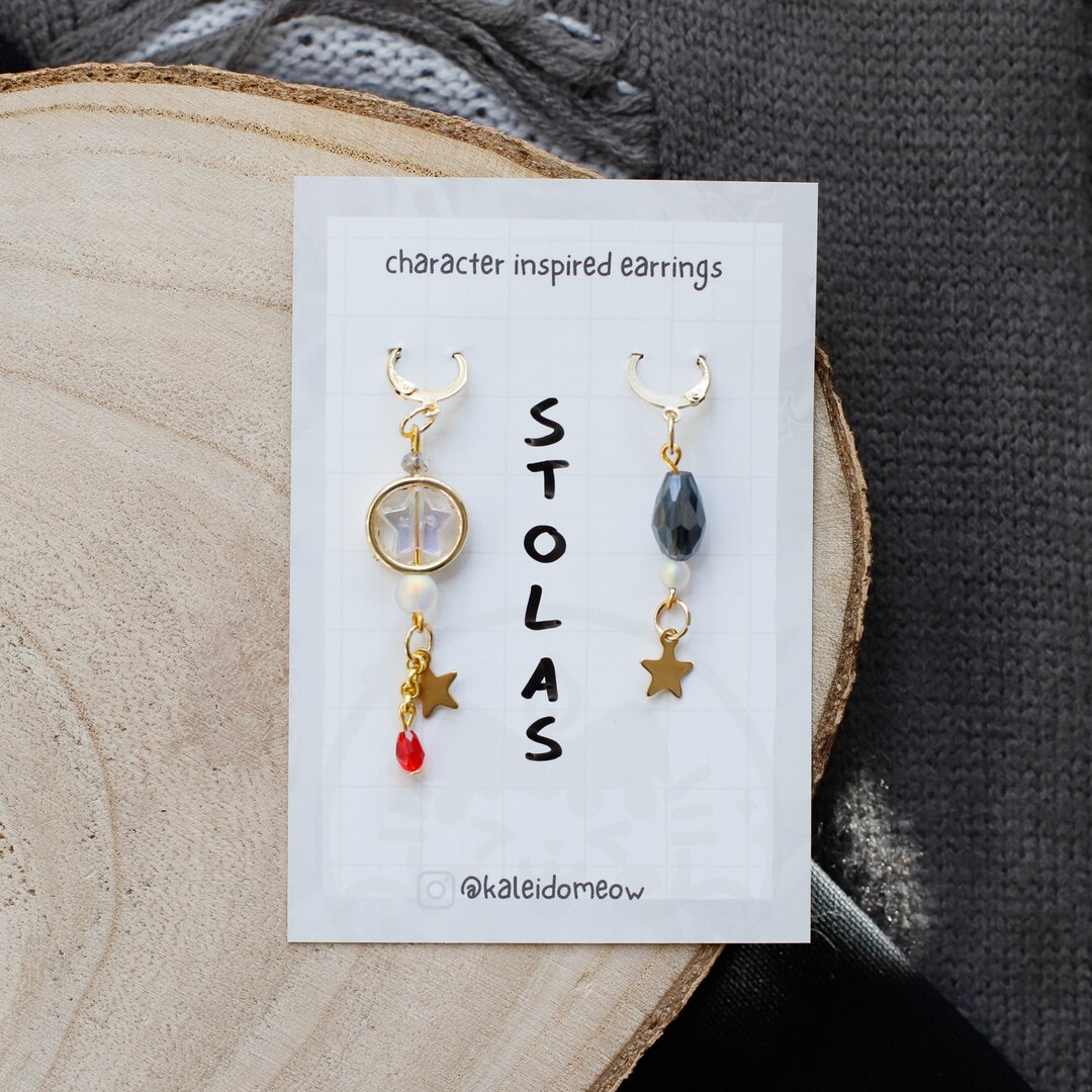 Stolas GRAY Helluvaboss Inspired Earrings L Anime Jewelry Handmade ...