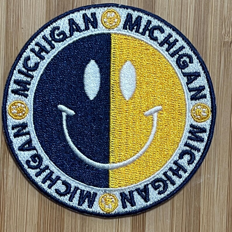 Smiley Face Smile Split Color Embroidered Iron on Patch - Etsy