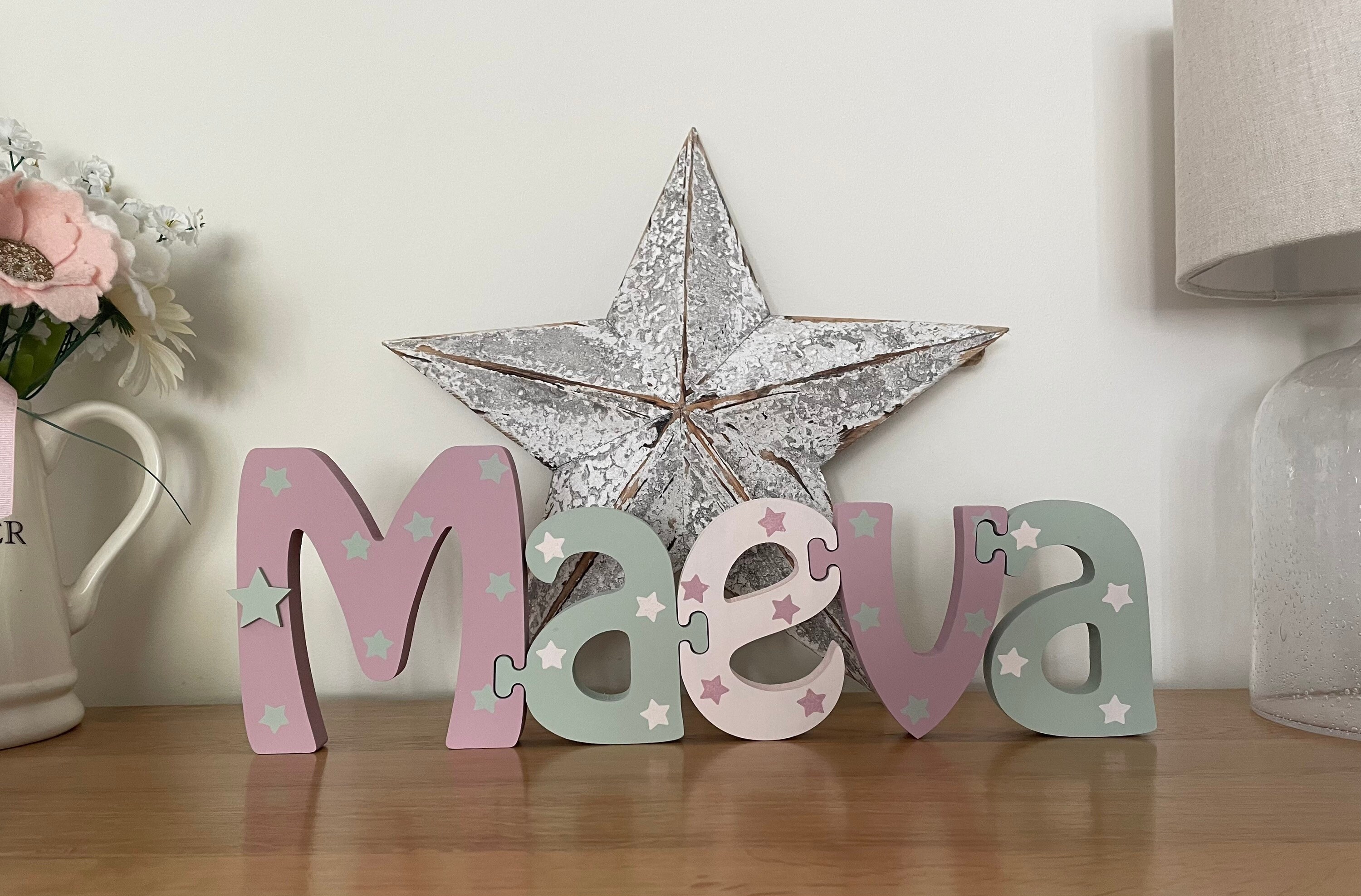 Wooden Jigsaw Name Childs Bedroom Decor Nursery Decor - Etsy UK