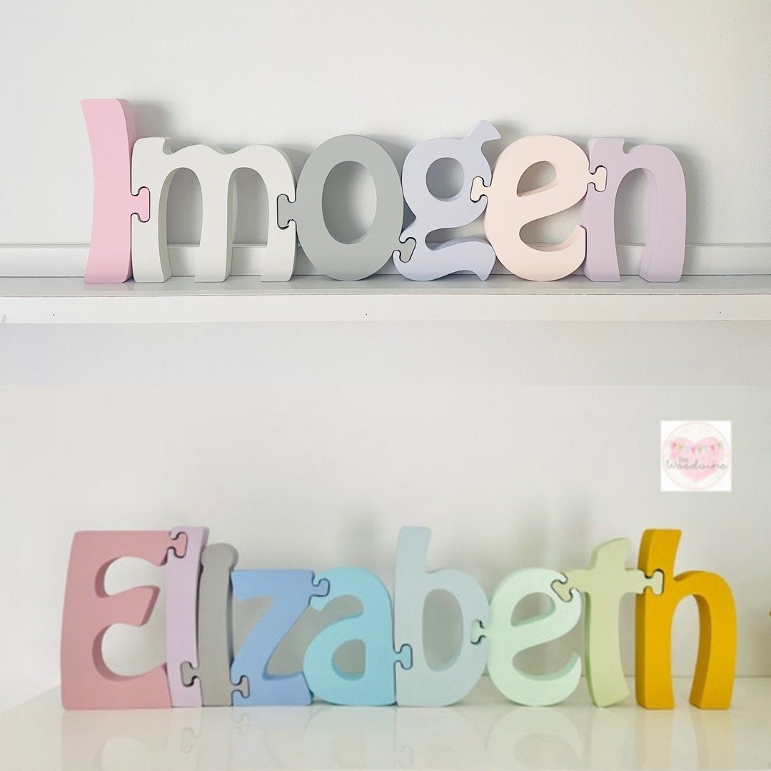 Wooden Jigsaw Name Childs Bedroom Decor Nursery Decor - Etsy UK
