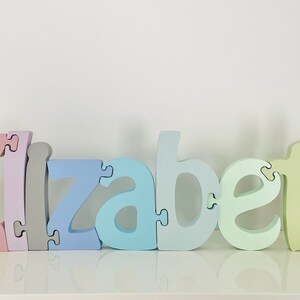 Wooden Jigsaw Name Childs Bedroom Decor Nursery Decor | Etsy