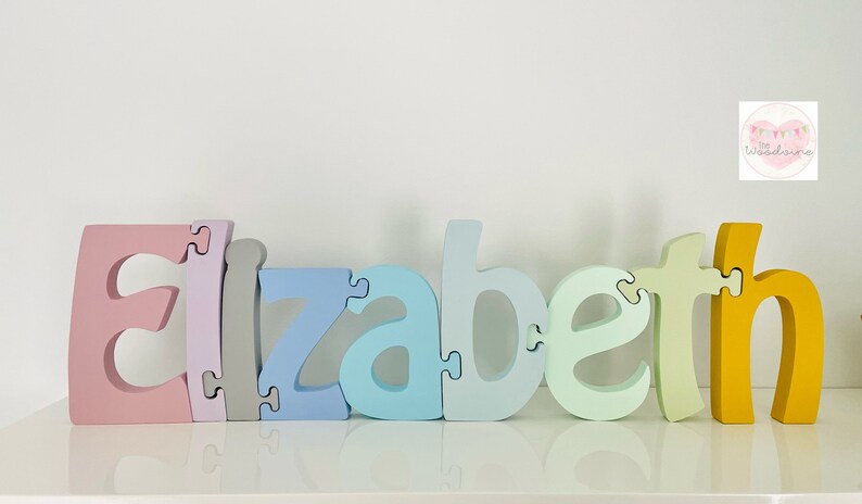 Wooden Jigsaw Name Childs Bedroom Decor Nursery Decor | Etsy