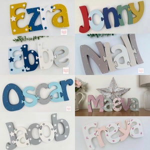Wooden Jigsaw Name, Childs Bedroom Decor, Nursery Decor, Wooden Name ...