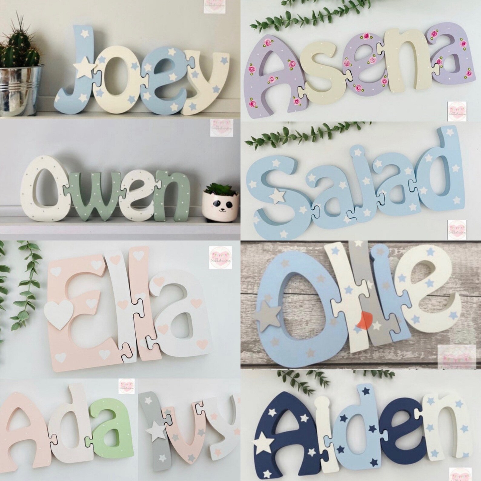 Wooden Jigsaw Name Childs Bedroom Decor Nursery Decor - Etsy UK
